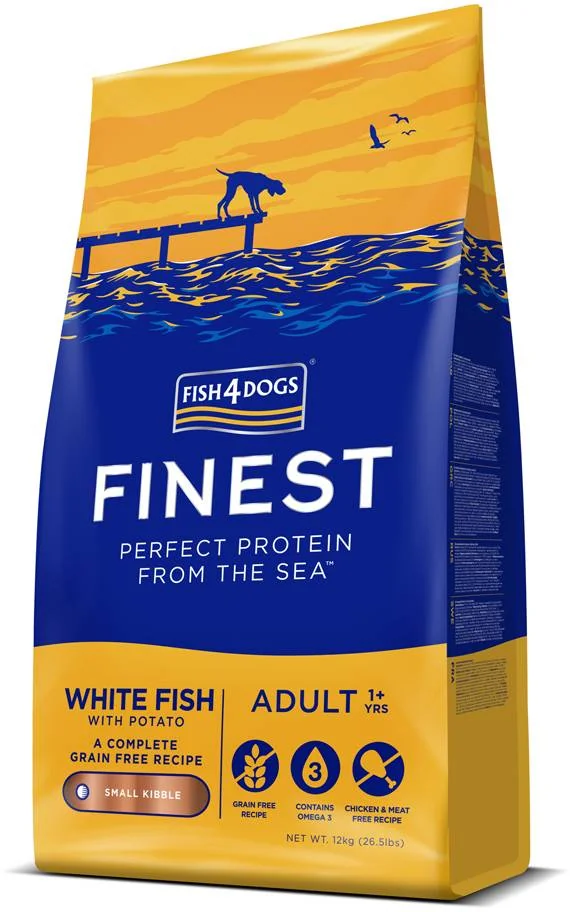FISH4DOGS Granule malé pre dospelých psy Finest biela ryba so zemiakmi ...