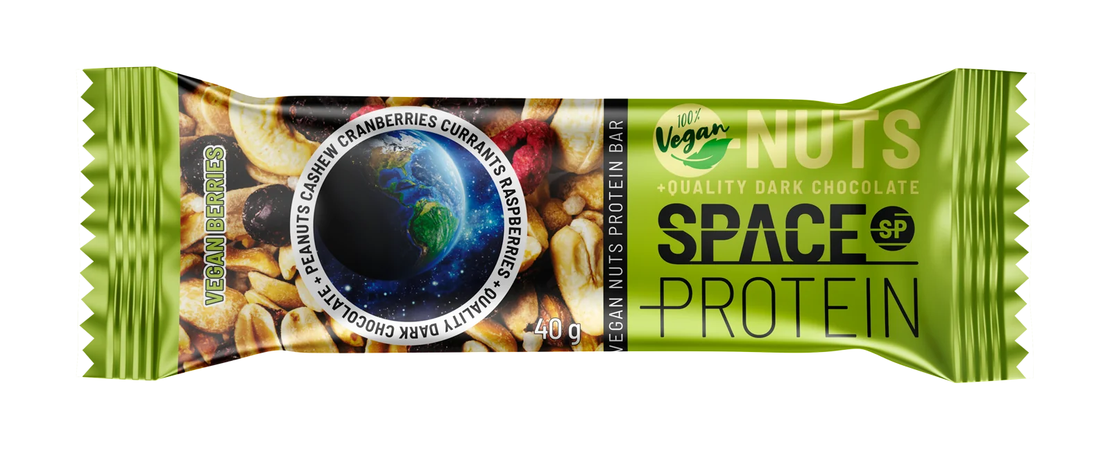 Space Protein TYCINKA VEGAN NUTS Berries 1×40 g, proteínová tyčinka